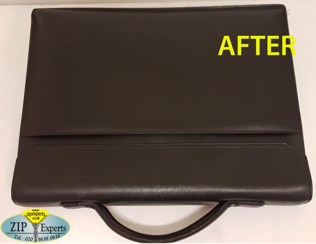 Leather briefcase, handle repair - The Shoe Carers